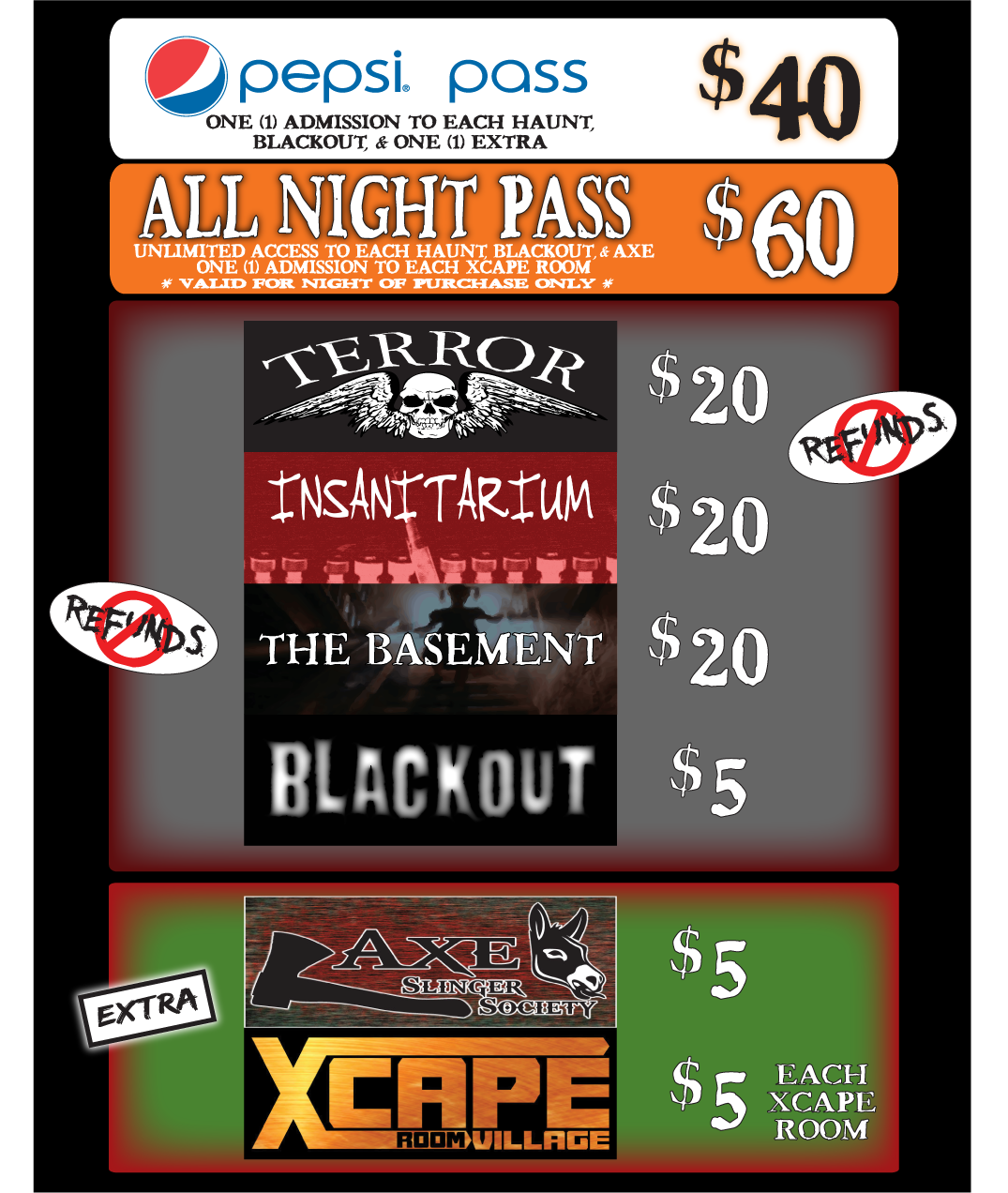 AMARILLO SCAREGROUNDS - Admission Information